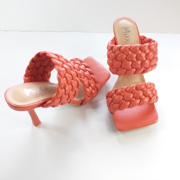 Mixx Shuz | Shoes | Mixx Shuz Angie Women Woven Stiletto Heels Slides ...